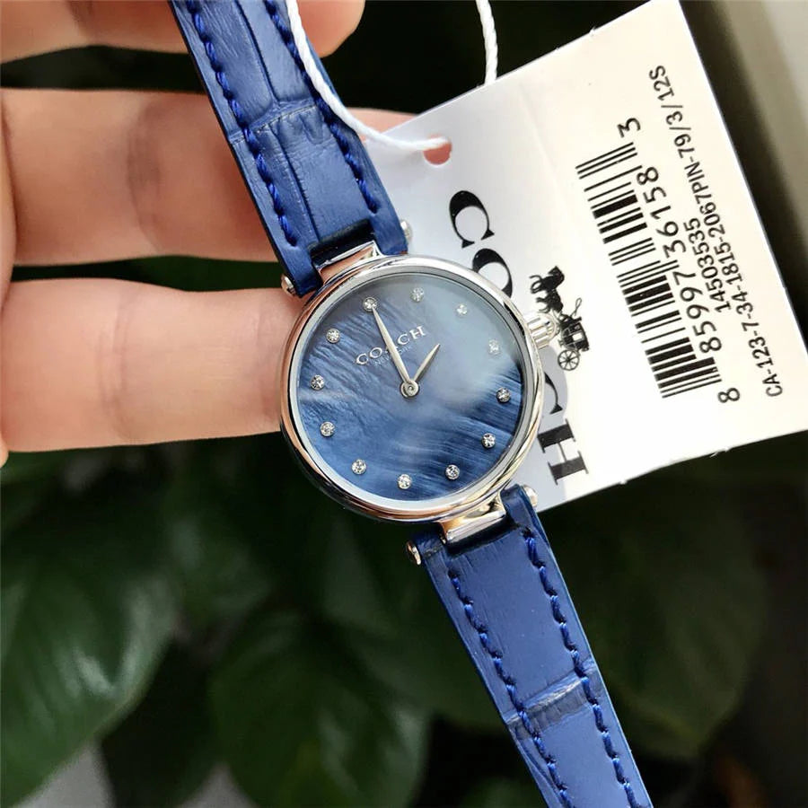 Coach Park Navy Blue Dial Navy Blue Leather Strap Watch for Women 1450 ...